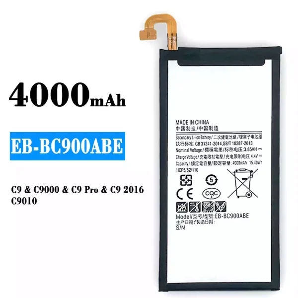 แบตเตอรี่โทรศัพท์มือถือ EB-BC900ABE สำหรับรุ่น Samsung C9/C9 Pro/C9 ...
