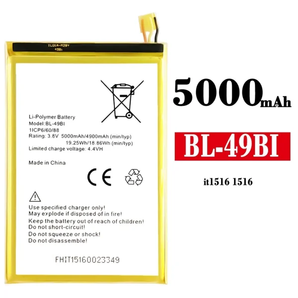 แบตเตอรี่โทรศัพท์มือถือ BL-49BI สำหรับรุ่น ITEL it 1516 - battery-th.com