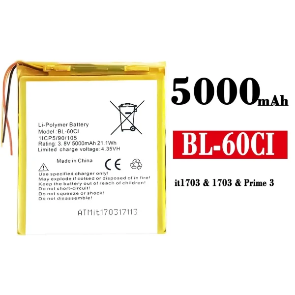 แบตเตอรี่โทรศัพท์มือถือ BL-60CI สำหรับรุ่น ITEL Prime 3 - battery-th.com