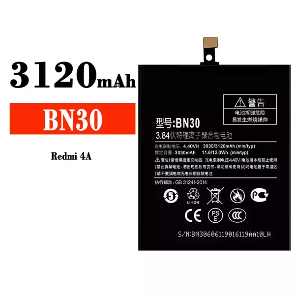 แบตเตอรี่โทรศัพท์มือถือ BN30 สำหรับรุ่น Xiaomi Redmi 4A - battery-th.com